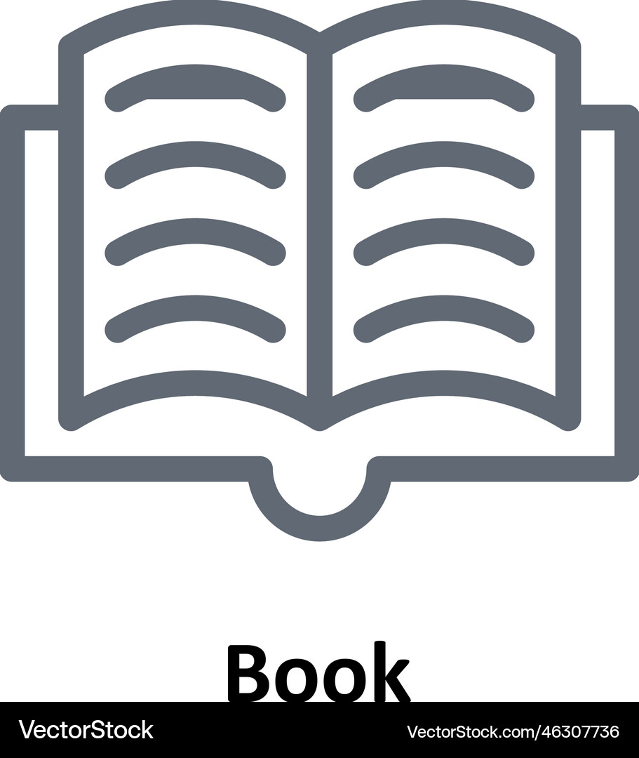 Book outline icons simple stock Royalty Free Vector Image