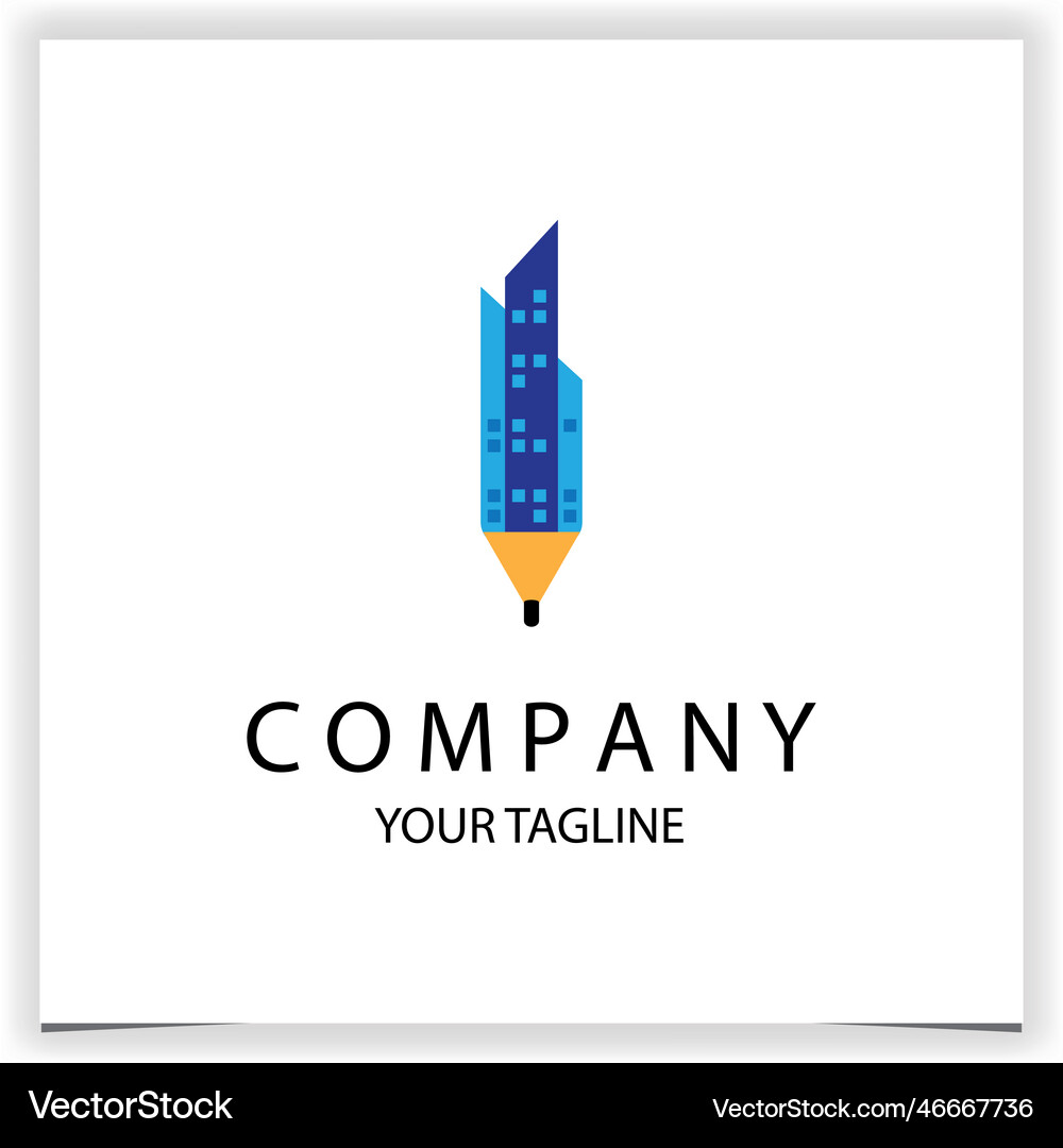 Creative city logo pencil and building logo Vector Image