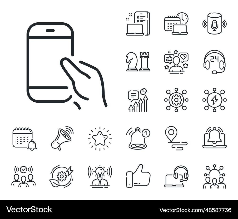 Hold smartphone icon cellphone or phone sign Vector Image