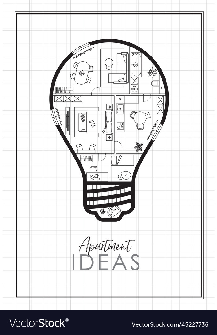 Lightbulb construction drawing white Royalty Free Vector