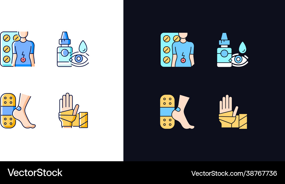 Medication options light and dark theme rgb color Vector Image