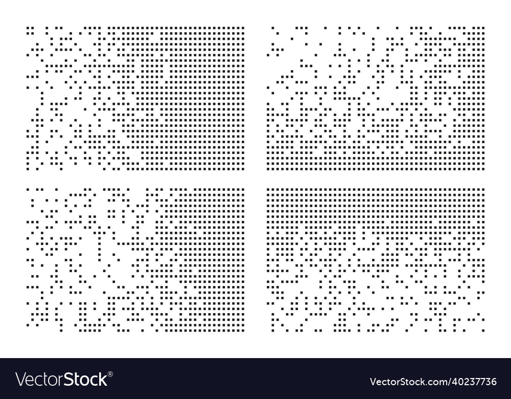 Pixel disintegration decay effect various Vector Image