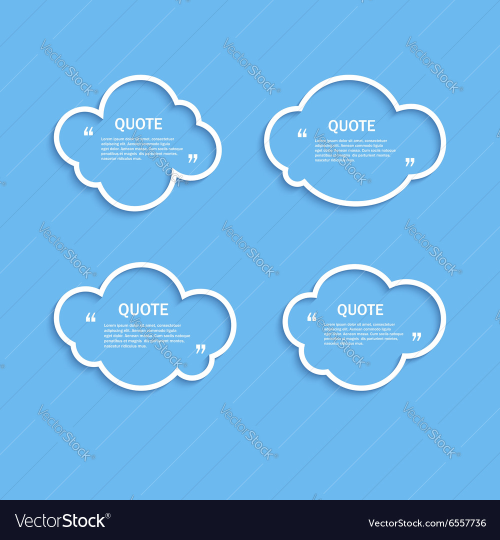 Quote outline cloud set Royalty Free Vector Image