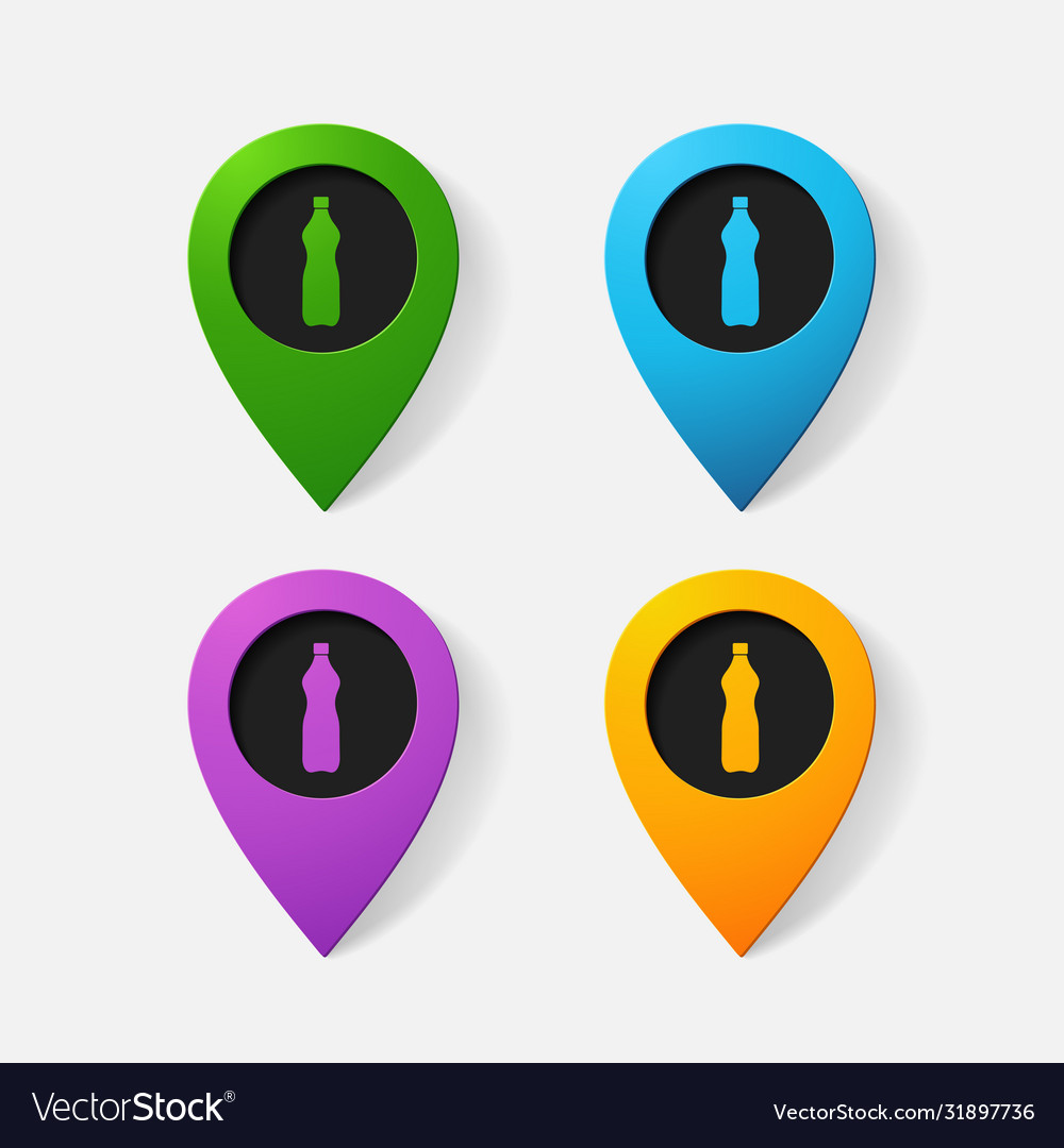 Realistic color pointer bottle Royalty Free Vector Image