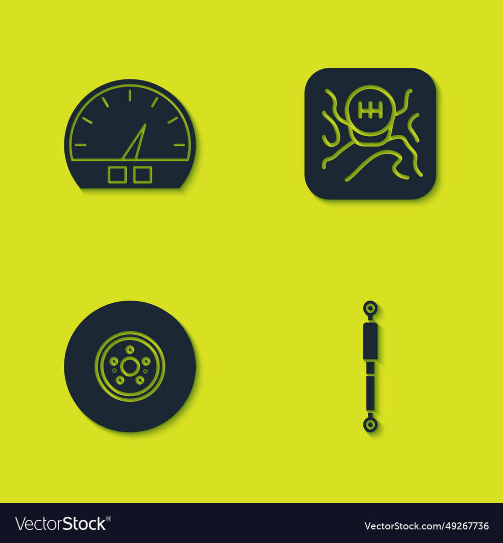 Set speedometer shock absorber car brake disk Vector Image Set speedometer shock absorber car brake disk Vector Image