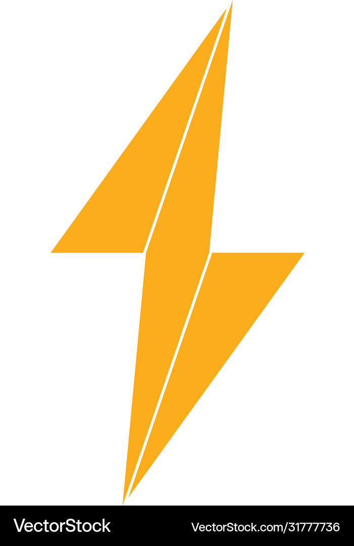 Simple geometric thunder flat logo Royalty Free Vector Image