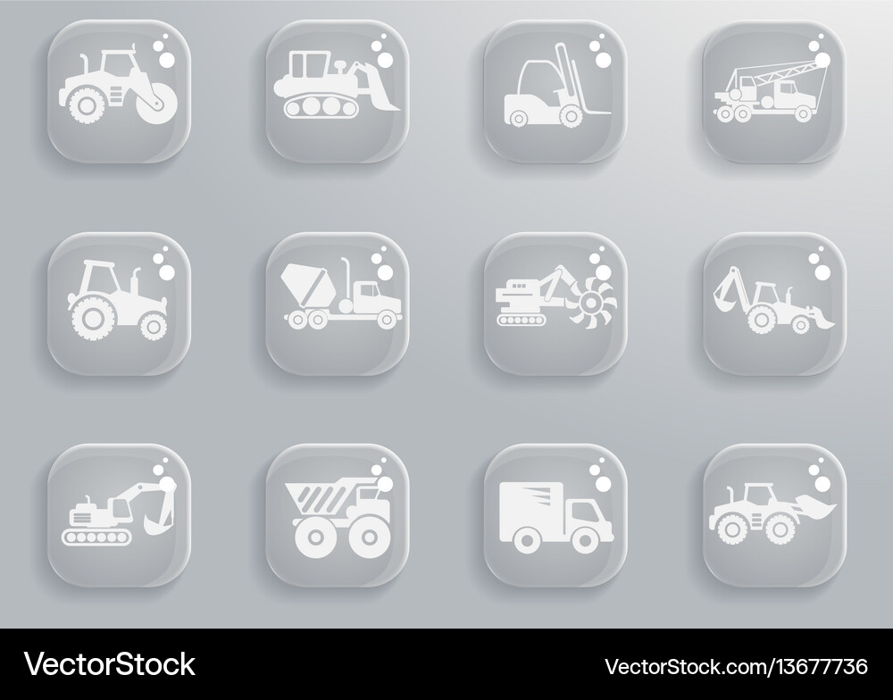 Symbols of construction machines Royalty Free Vector Image