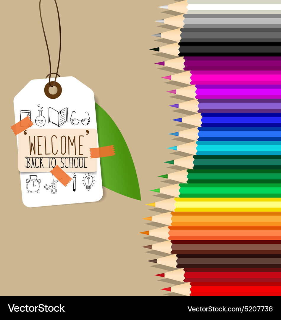 Welcome back to school with paper note Royalty Free Vector