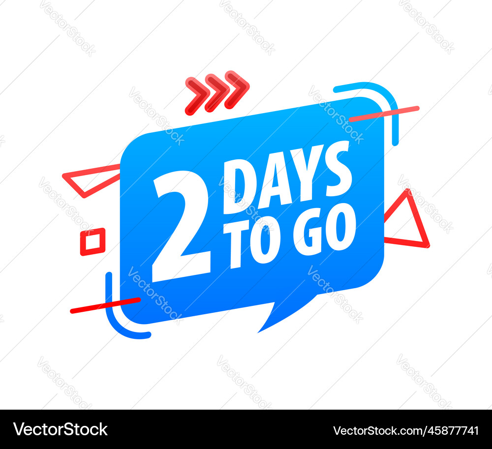 2 days to go icon left badges offer Royalty Free Vector