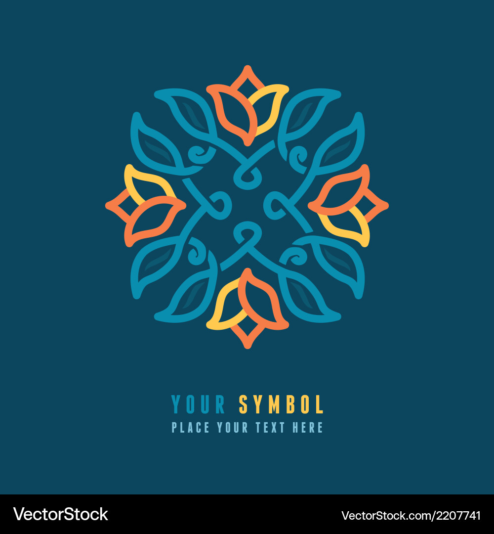 Abstract emblem - outline monogram Royalty Free Vector Image