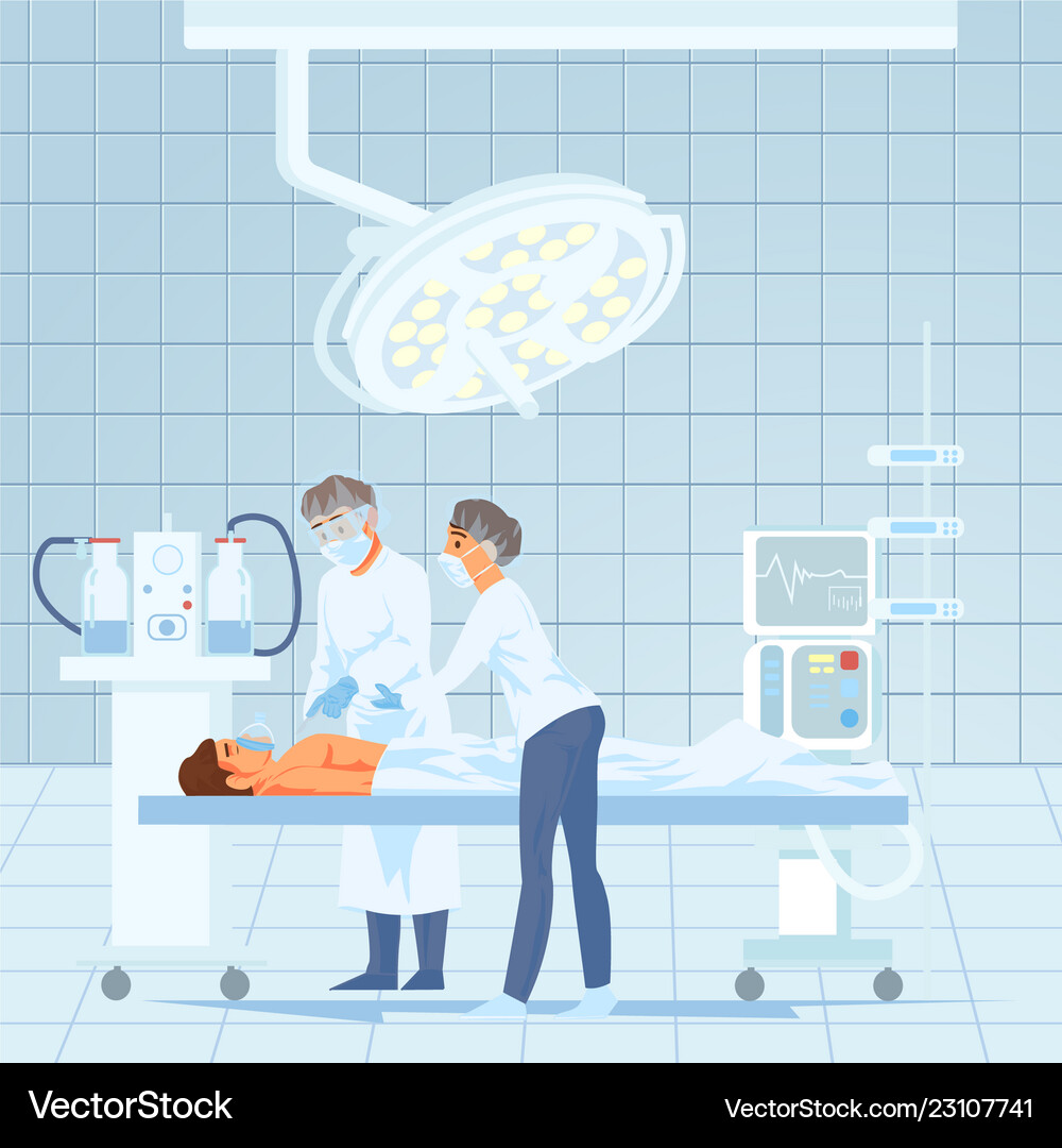 Cardiology surgery operation in hospital Vector Image