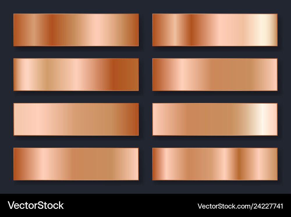 Collection of backgrounds with a metallic Vector Image