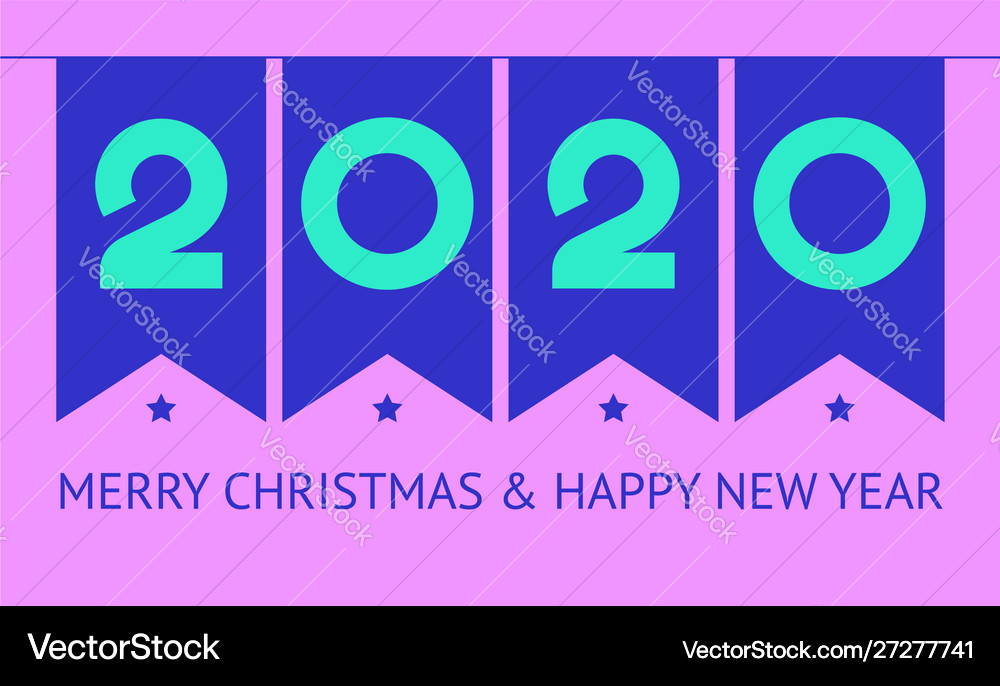 Happy new year greeting card design 2020 Vector Image