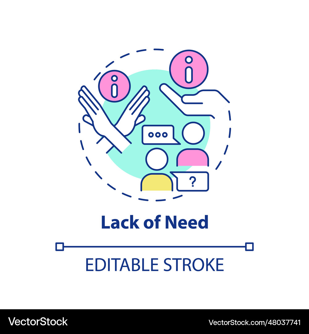 Lack of need multi color concept icon Royalty Free Vector