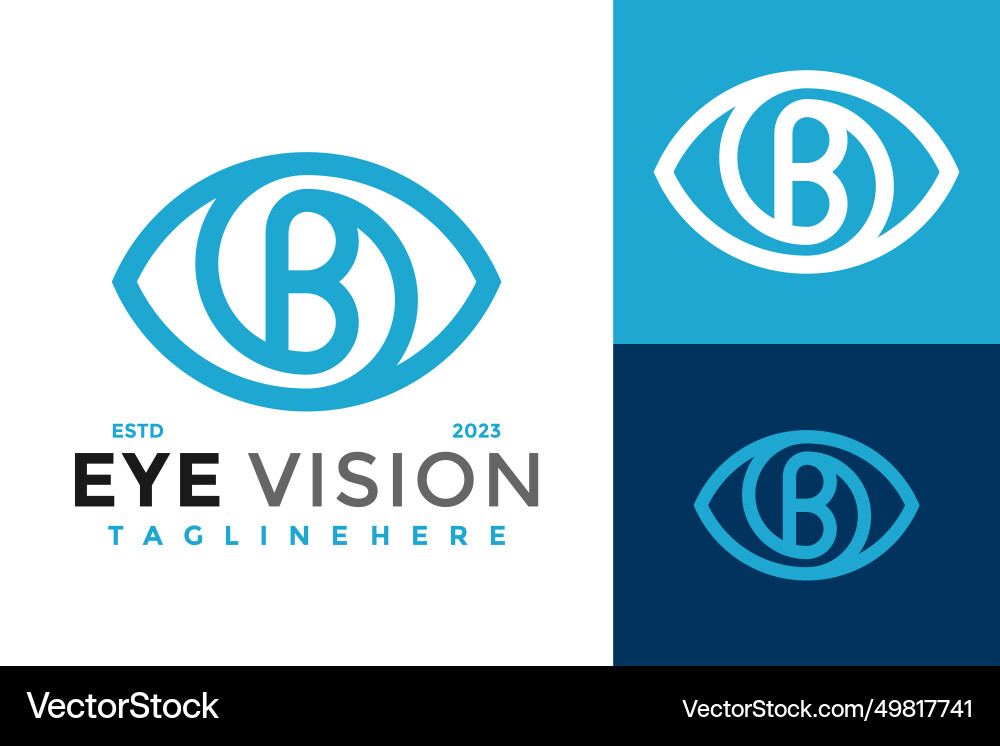 Letter b eye vision logo design symbol icon Vector Image