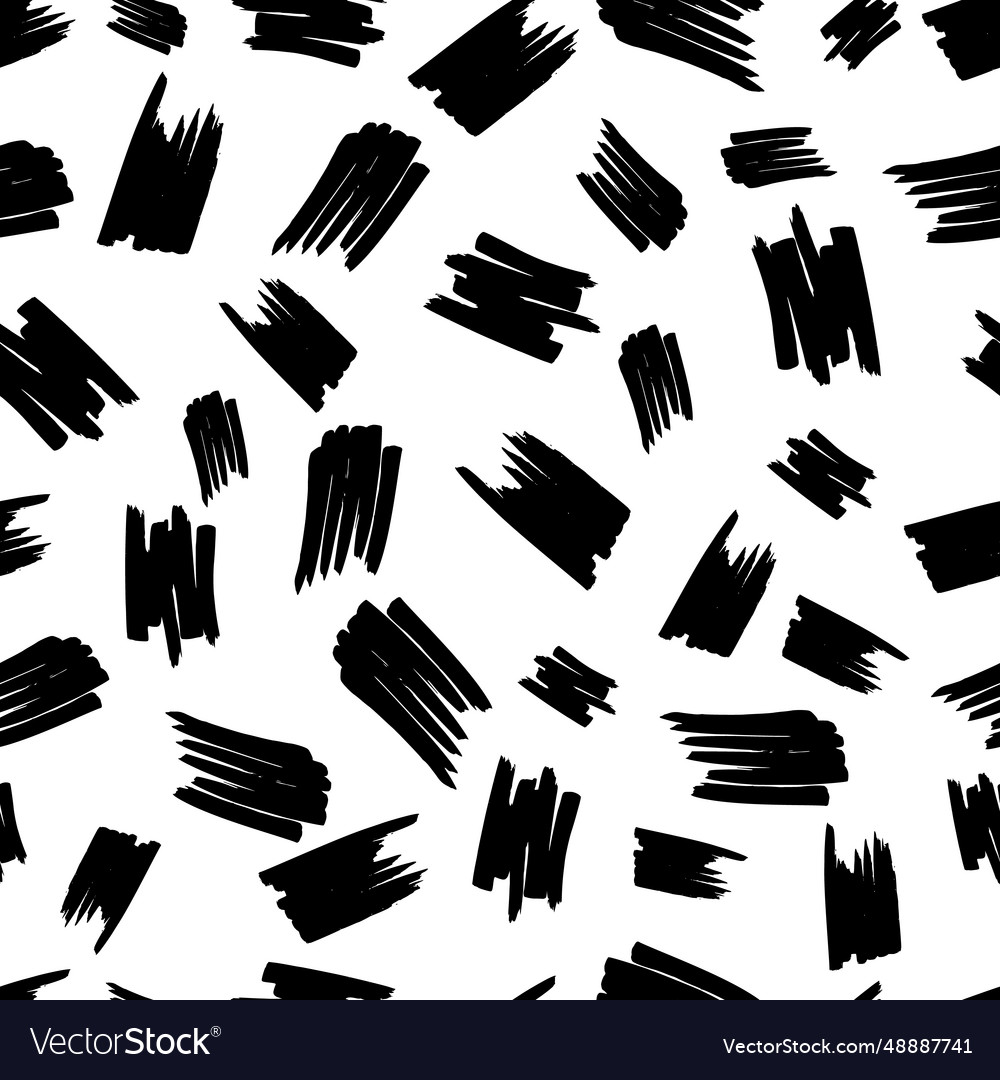 Seamless pattern with black marker scribbles Vector Image