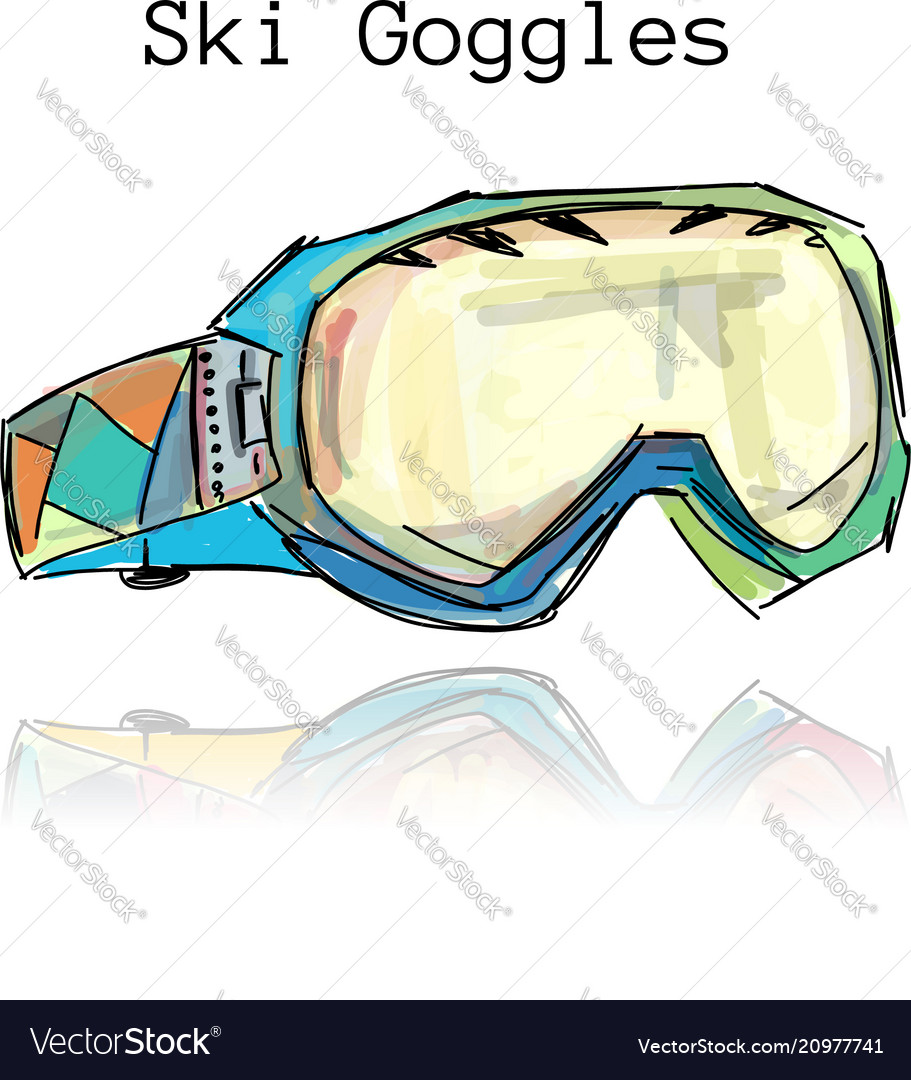 Ski googles sketch for your design Royalty Free Vector Image