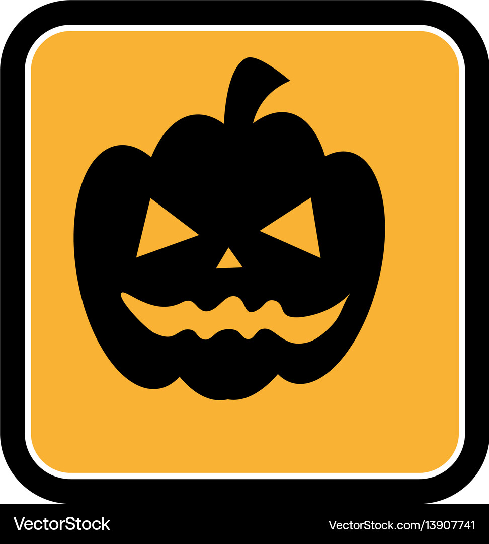 Square frame of halloween with pumpkin Royalty Free Vector