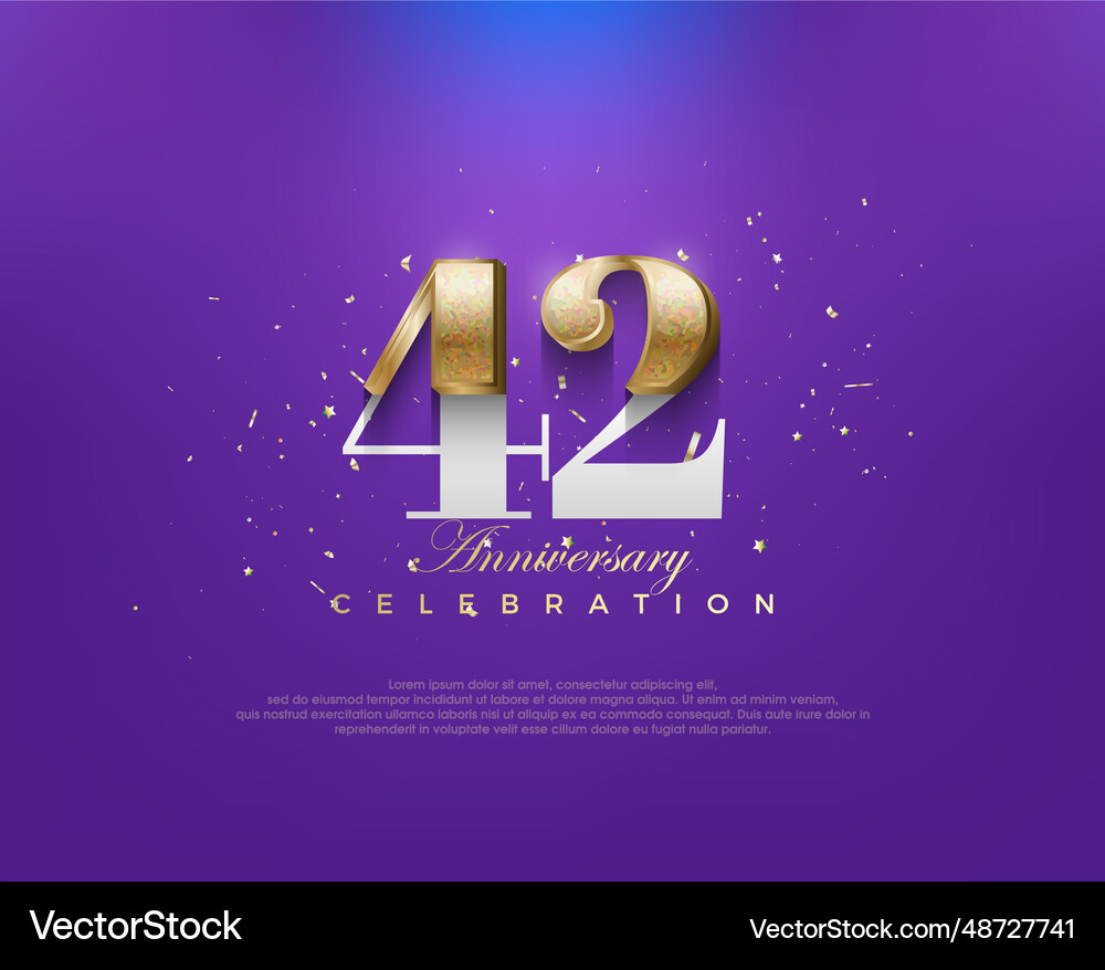 Unique classic number 42nd for an anniversary Vector Image