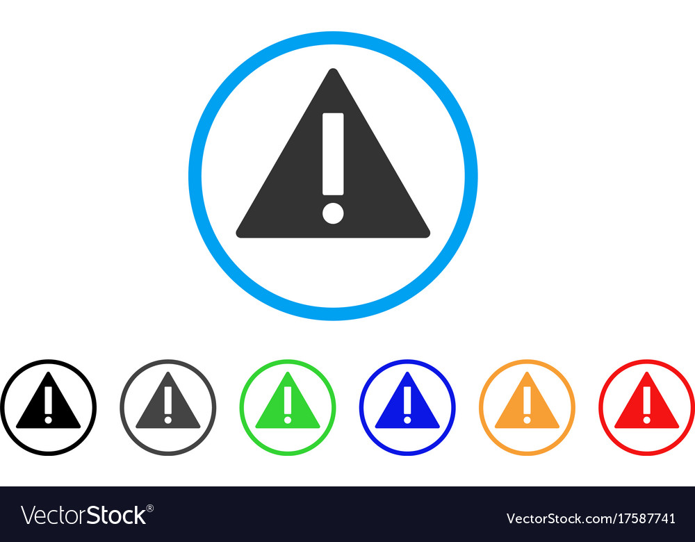 Warning rounded icon Royalty Free Vector Image