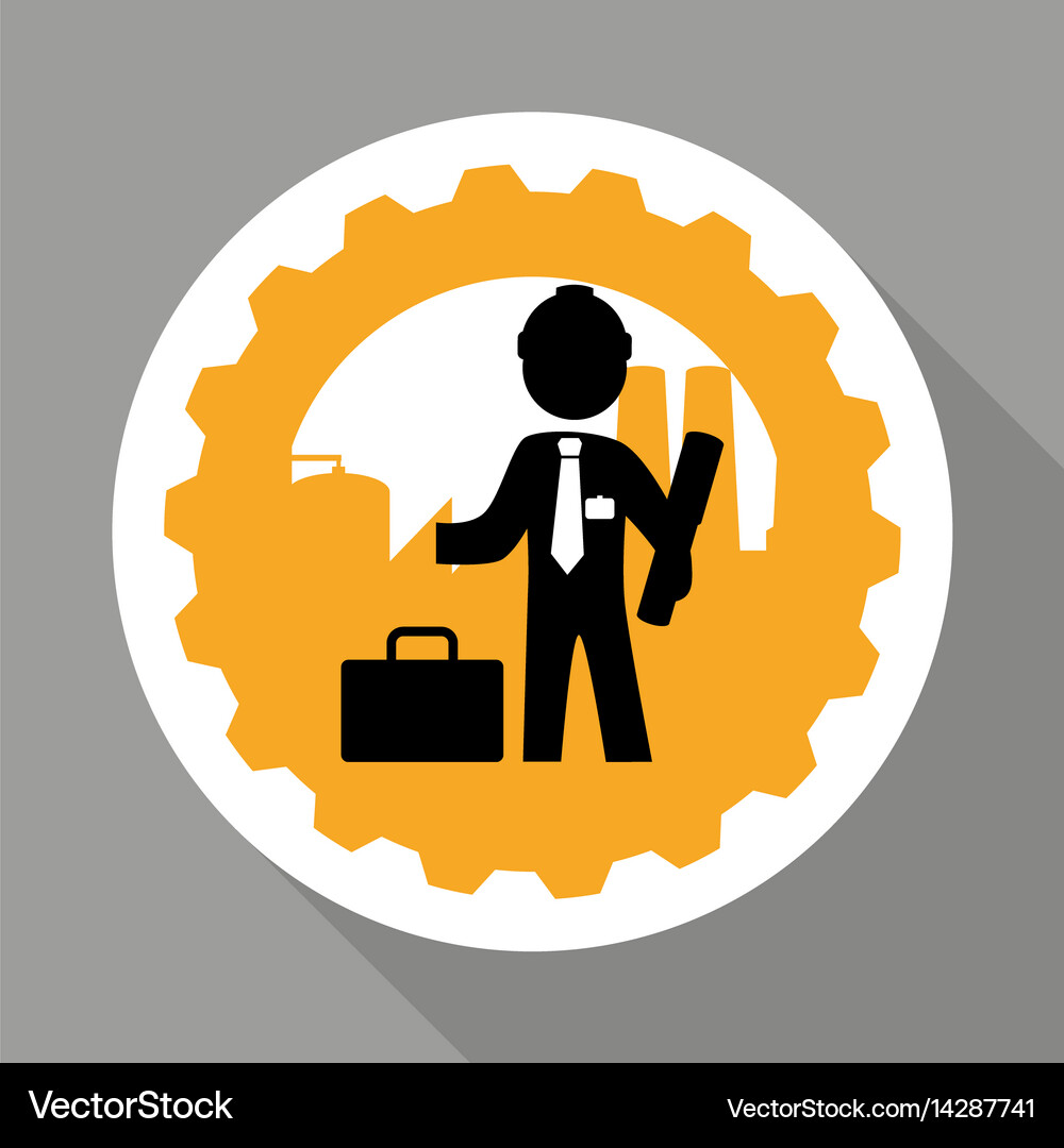 Worker design industrial icon white background Vector Image