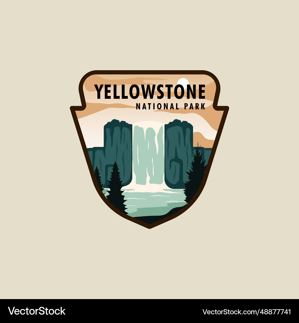 Yellowstone national park emblem template graphic Vector Image