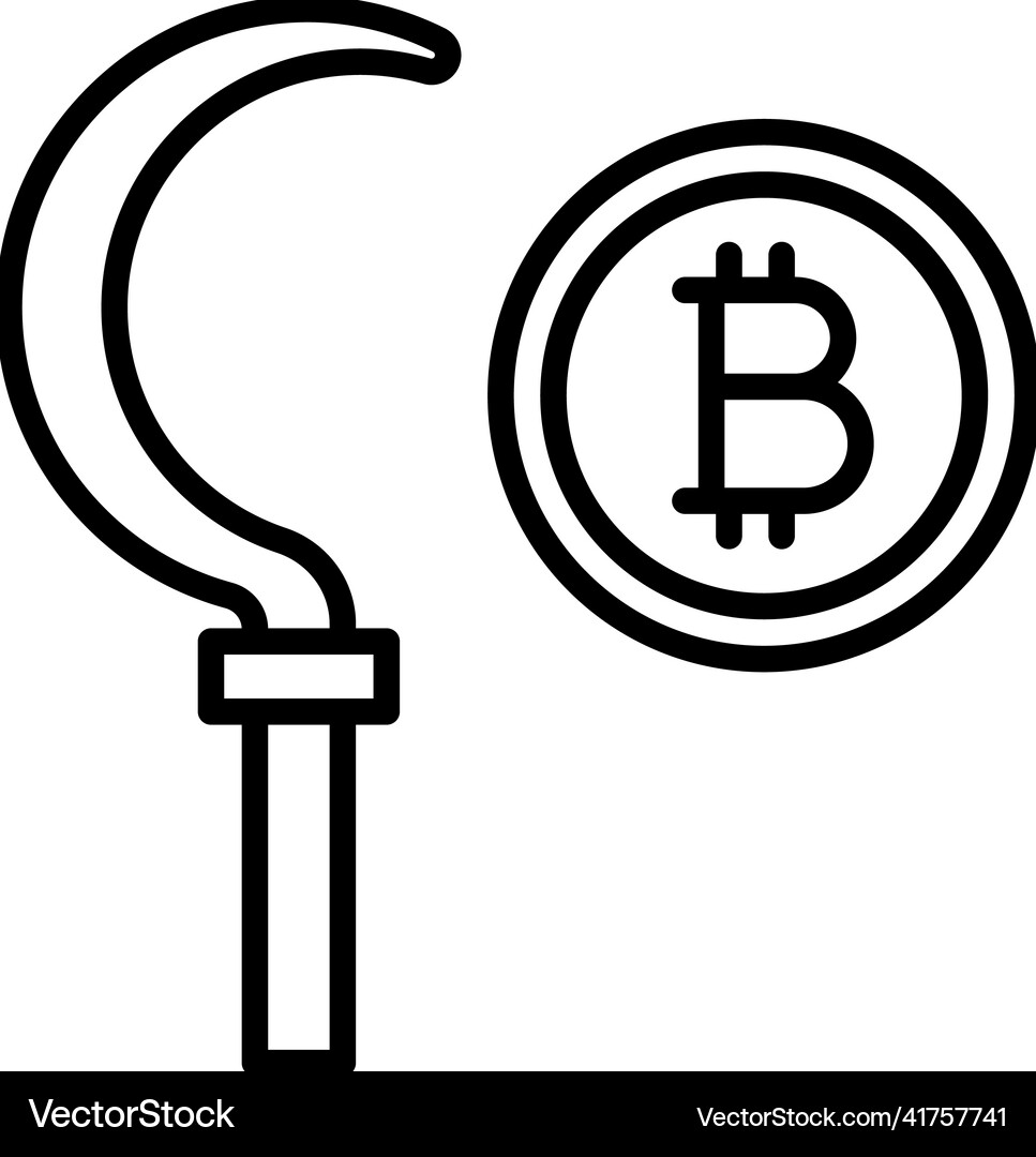 Yield farming icon bitcoin related Royalty Free Vector Image