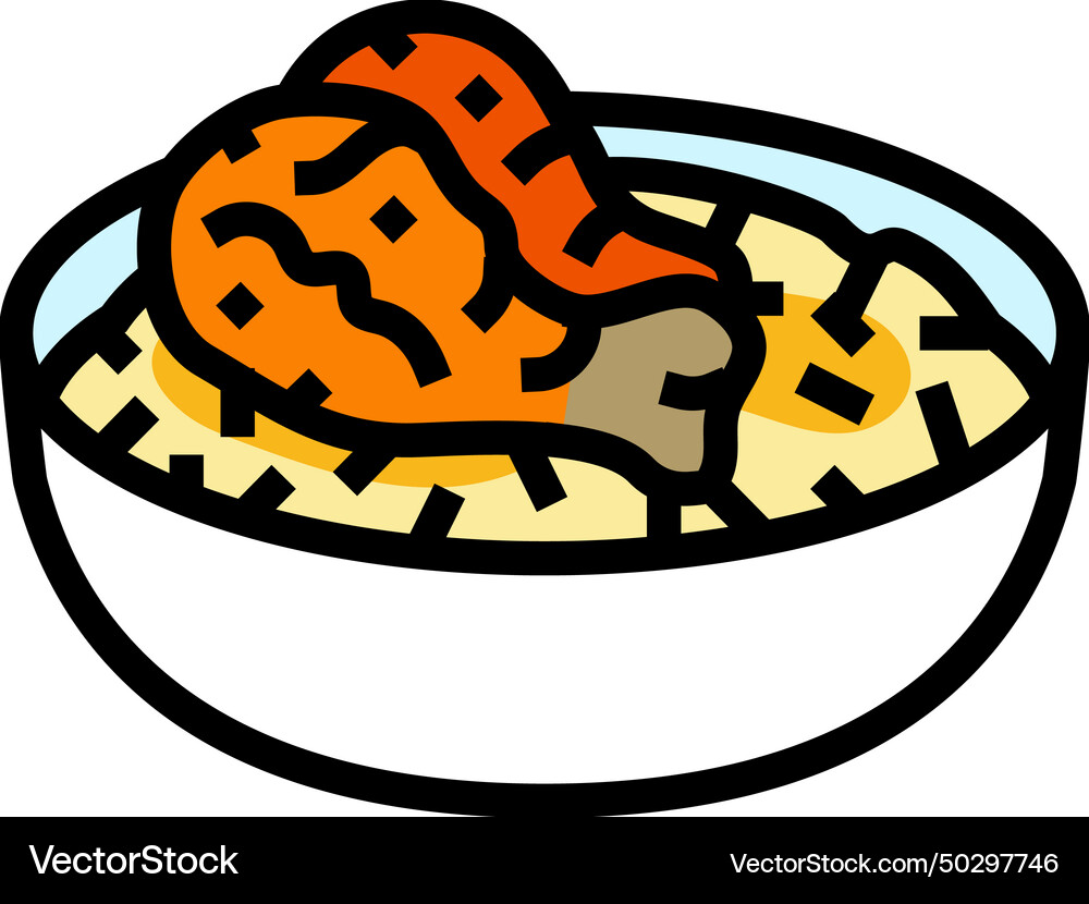 Biryani indian cuisine color icon Royalty Free Vector Image