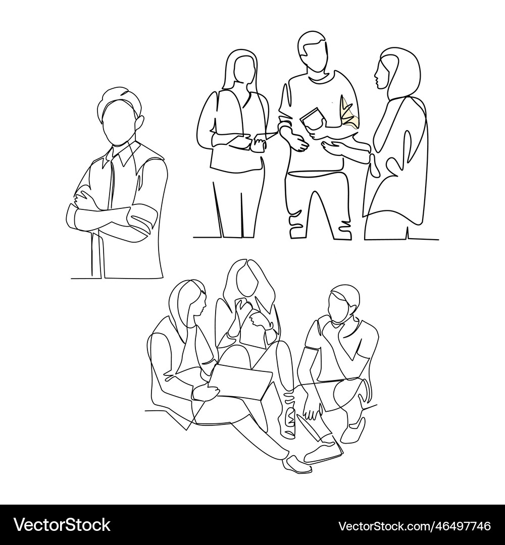 Businessman drawn in line-art Royalty Free Vector Image