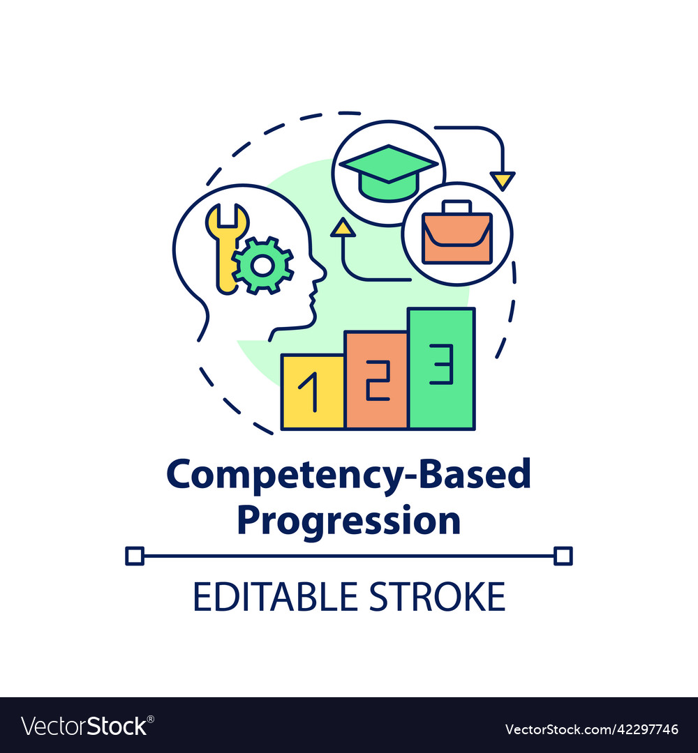 Competency based progression concept icon Vector Image
