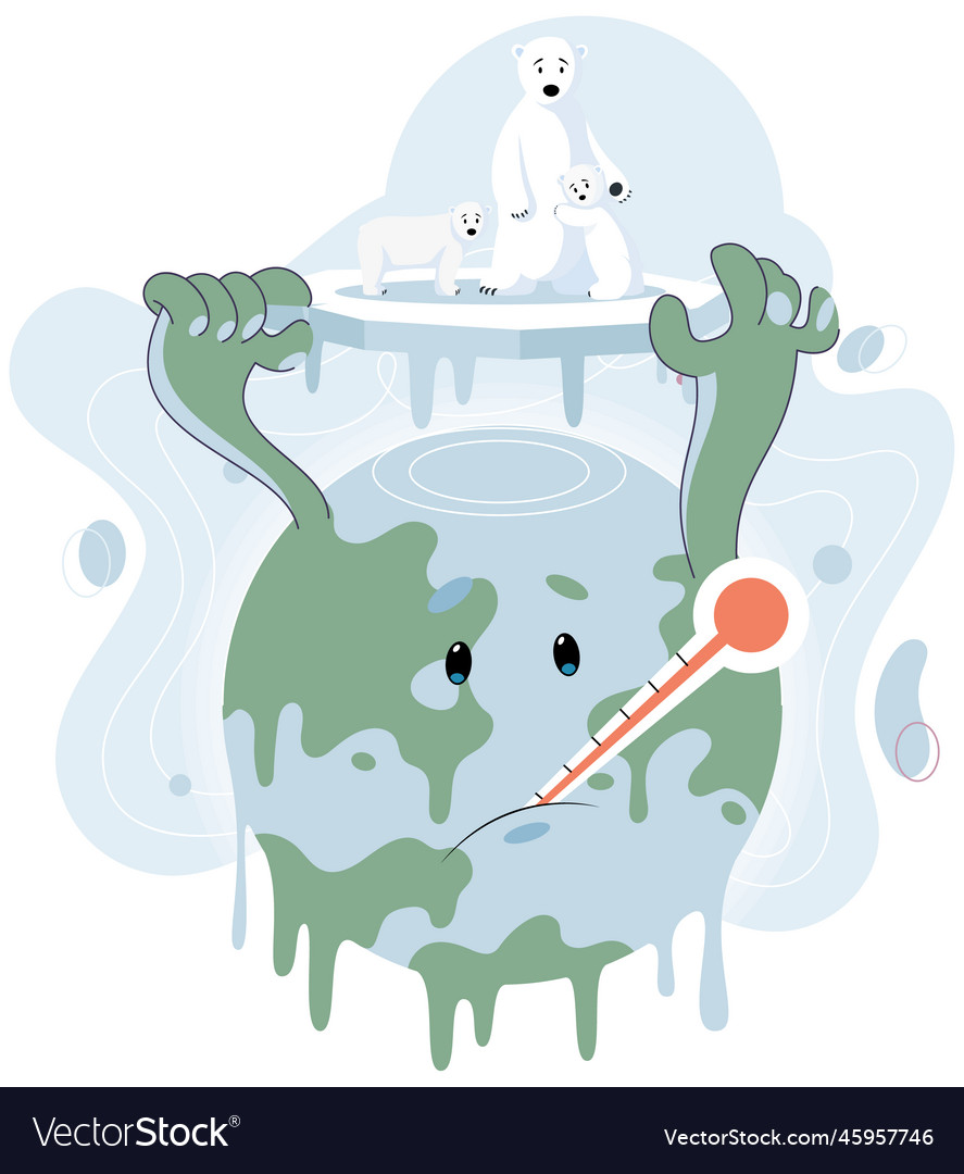 Global warming climate changes concept with family