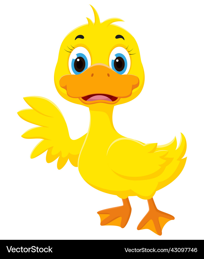 Happy duck cartoon isolated on white Royalty Free Vector