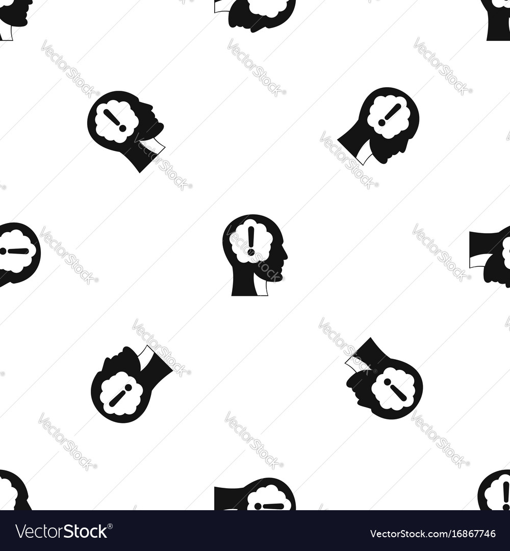 Head with exclamation mark inside pattern seamless