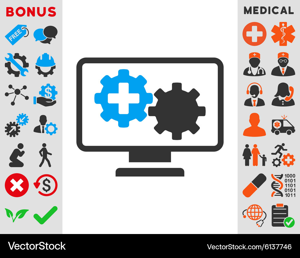 Medical process monitoring icon Royalty Free Vector Image