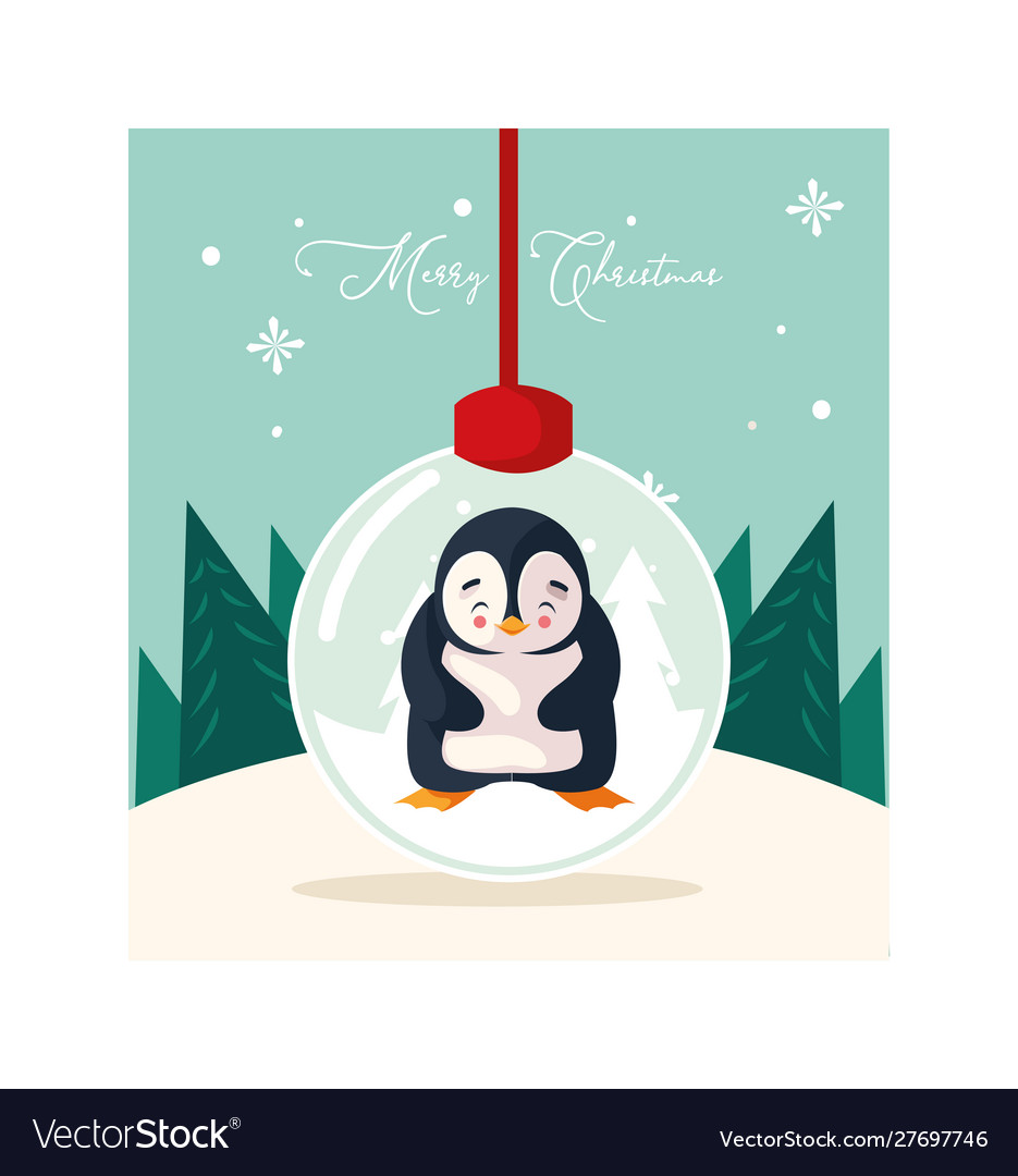 Merry christmas penguin design Royalty Free Vector Image