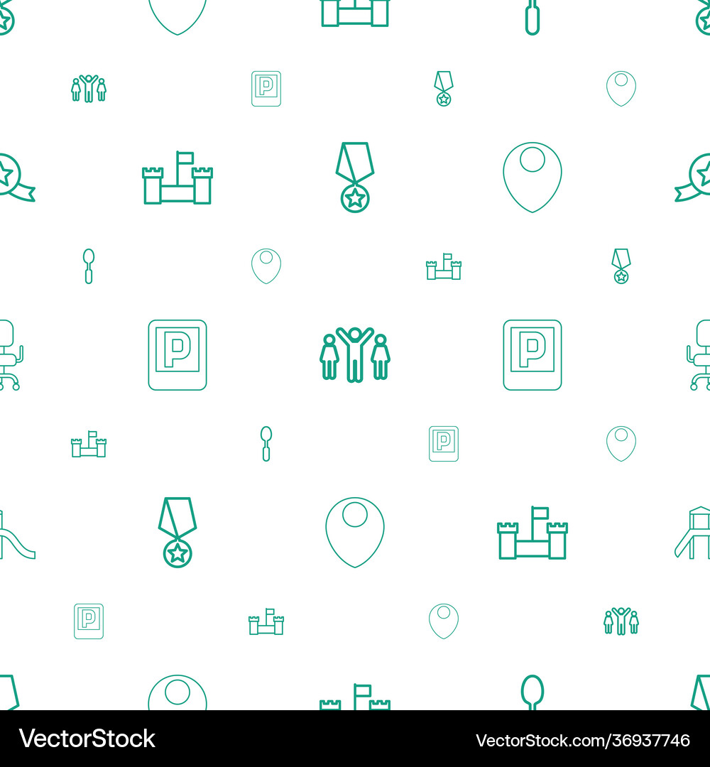 Place icons pattern seamless white background Vector Image