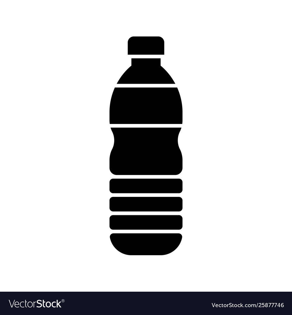 Plastic bottle solid style icon Royalty Free Vector Image