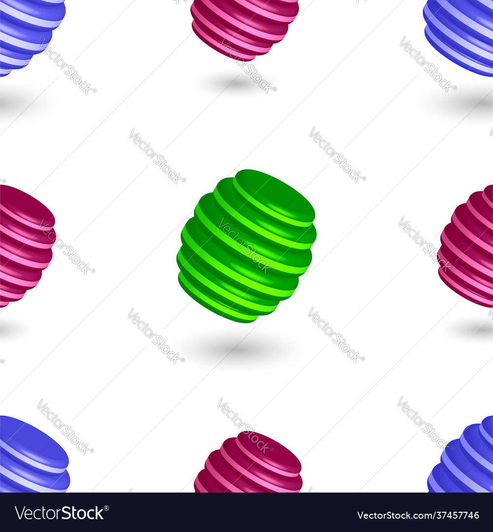 Seamless pattern 3d colored rounded figures Vector Image