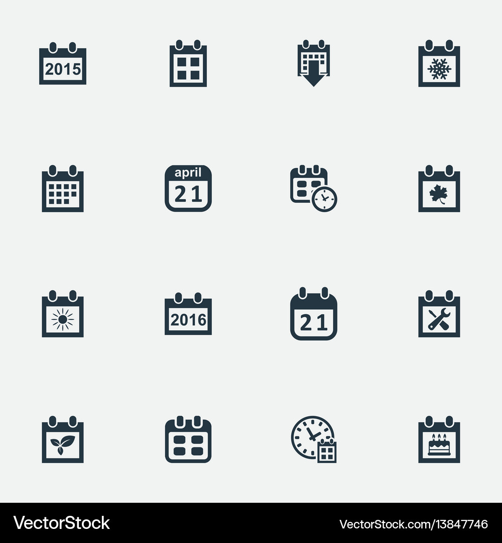 Set of simple date icons Royalty Free Vector Image