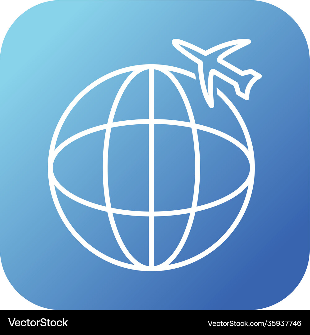 Unique international flights line icon Royalty Free Vector