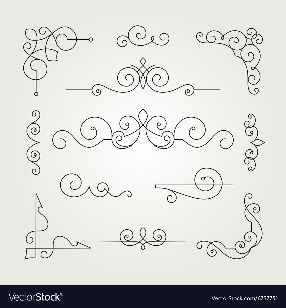 Calligraphic decorative elements Royalty Free Vector Image