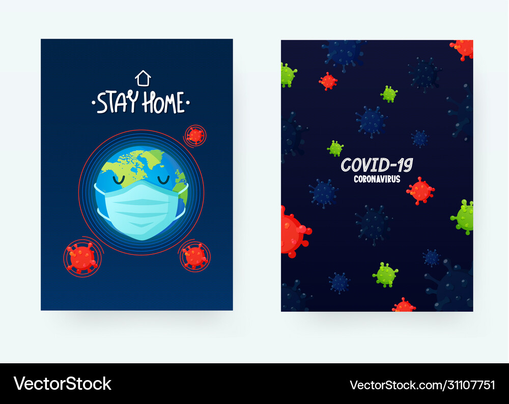 Coronavirus covid-19 stop pandemic 2020 posters Vector Image