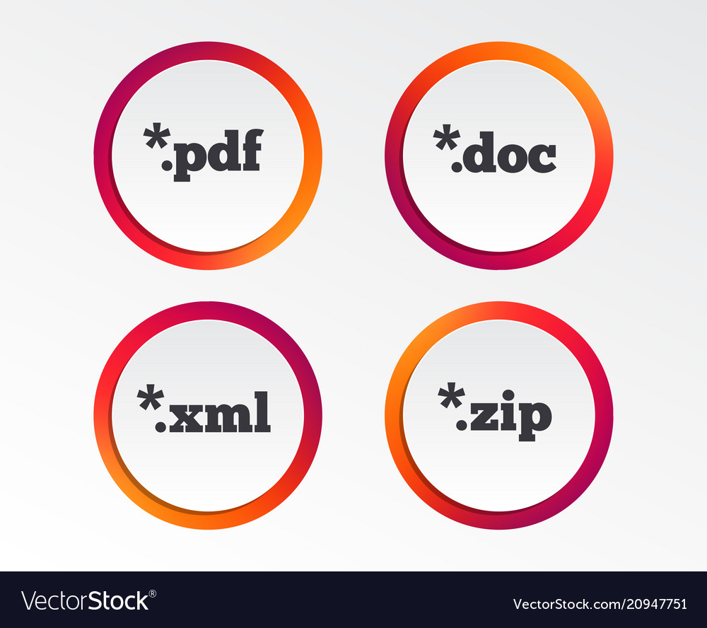 Document signs file extensions symbols Royalty Free Vector