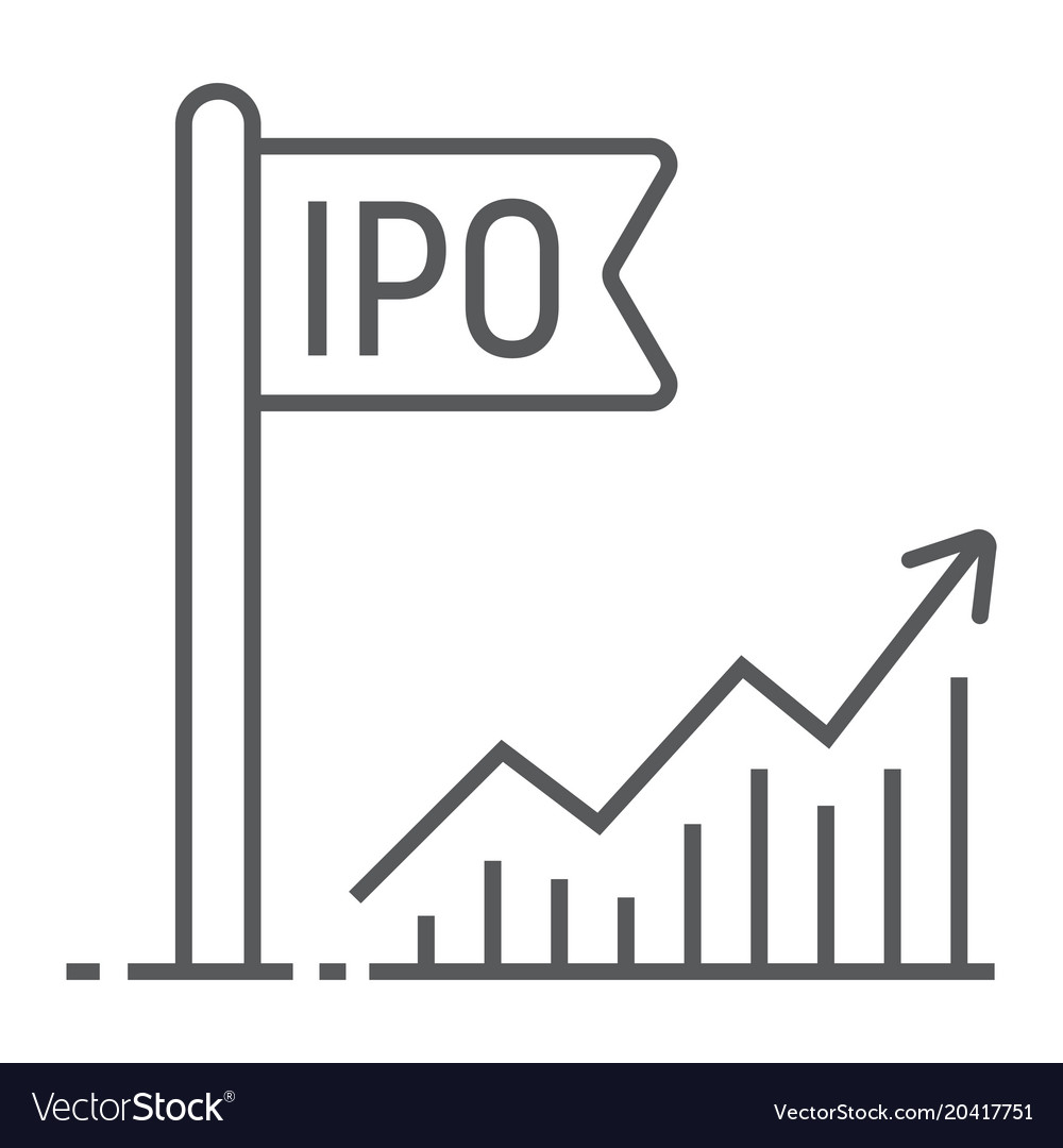Initial public offer thin line icon development Vector Image
