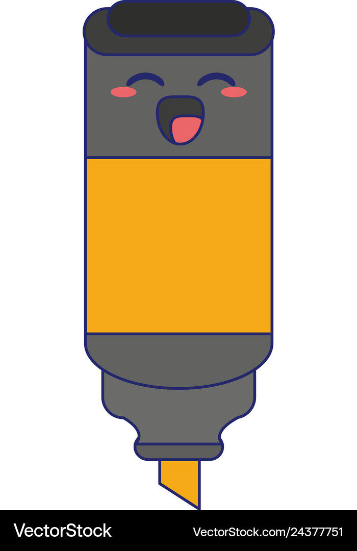 Kawaii marker cartoon isolated Royalty Free Vector Image