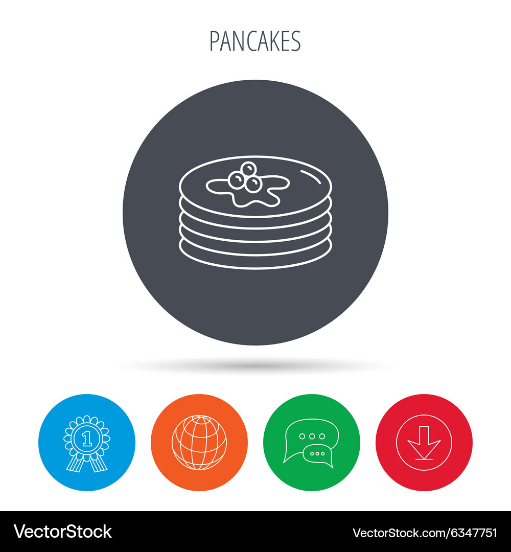 Pancakes icon american breakfast sign Royalty Free Vector