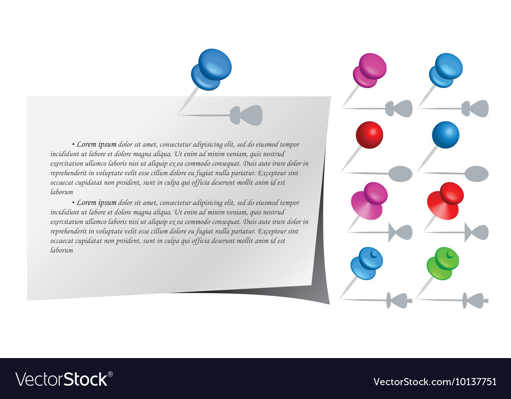 Push pins Royalty Free Vector Image - VectorStock