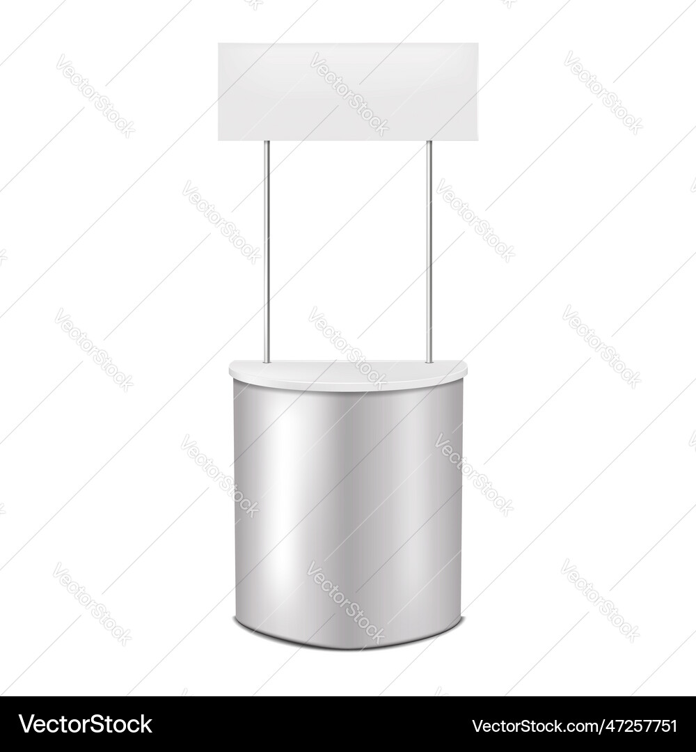 Round promotional table counter with blank Vector Image