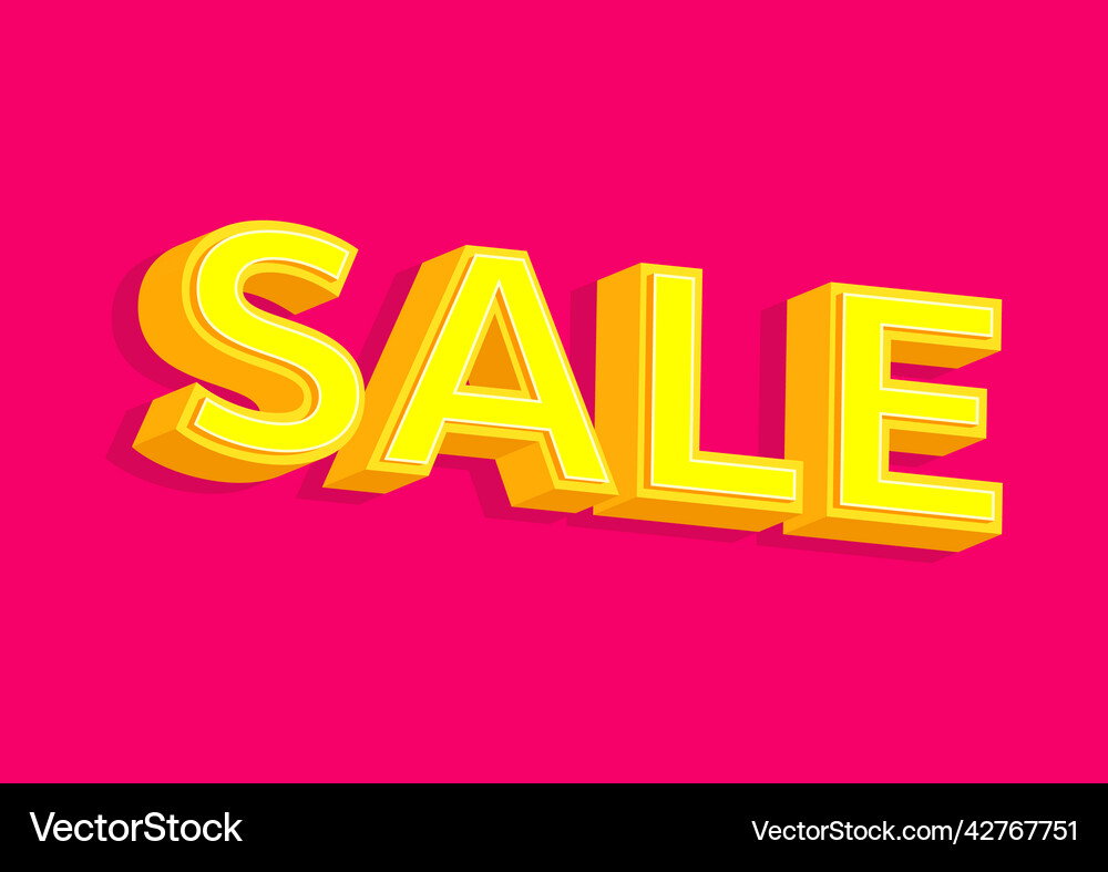 Sale 3d text tag letters sign Royalty Free Vector Image