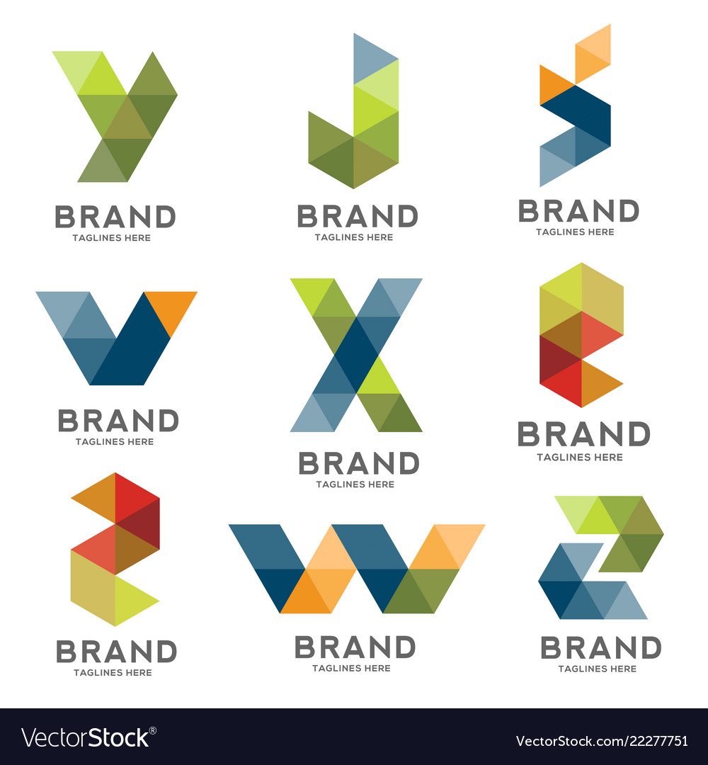 Set of letter geometric logo Royalty Free Vector Image